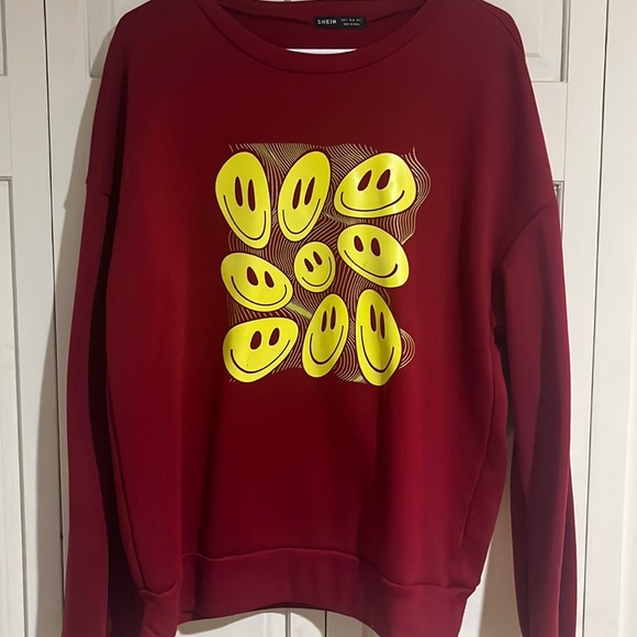 SHEIN | Tops | Smiley Face Shein Crew Neck | Poshmark